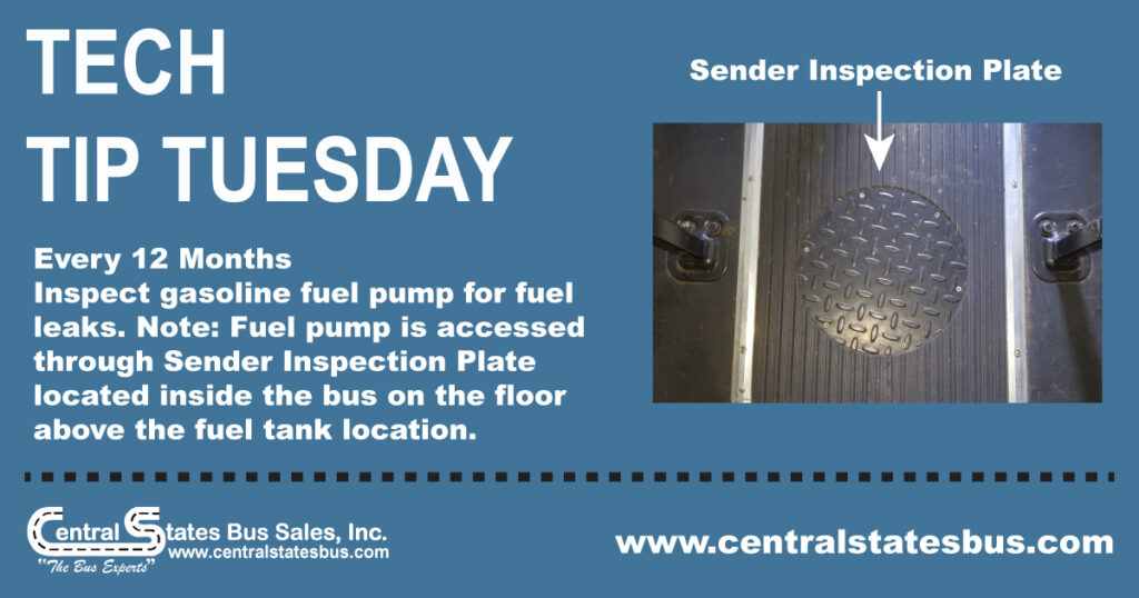 How to inspect fuel pump on Blue Bird Bus? - Central States Bus